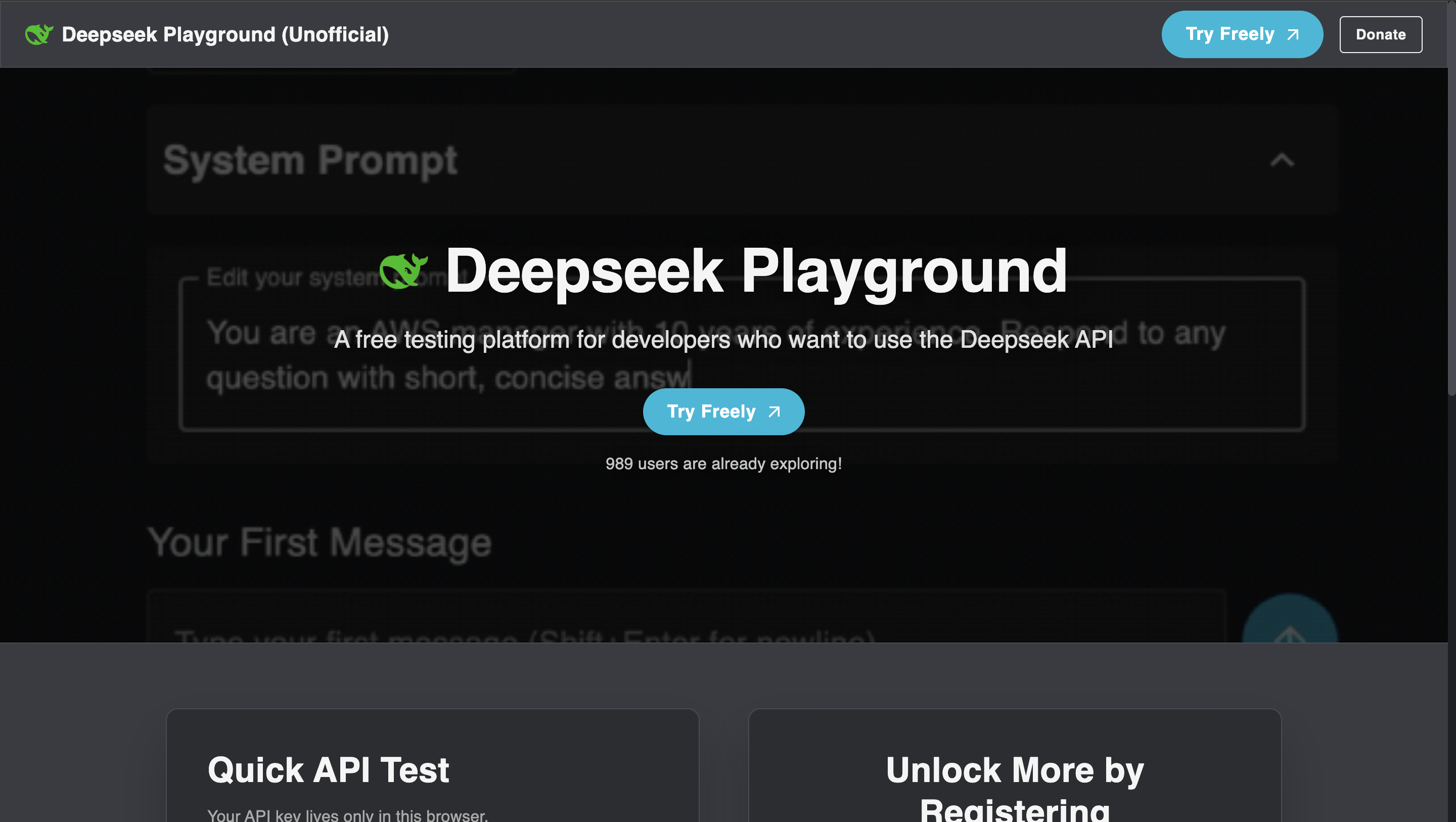 Deepseek Playground (Unofficial)